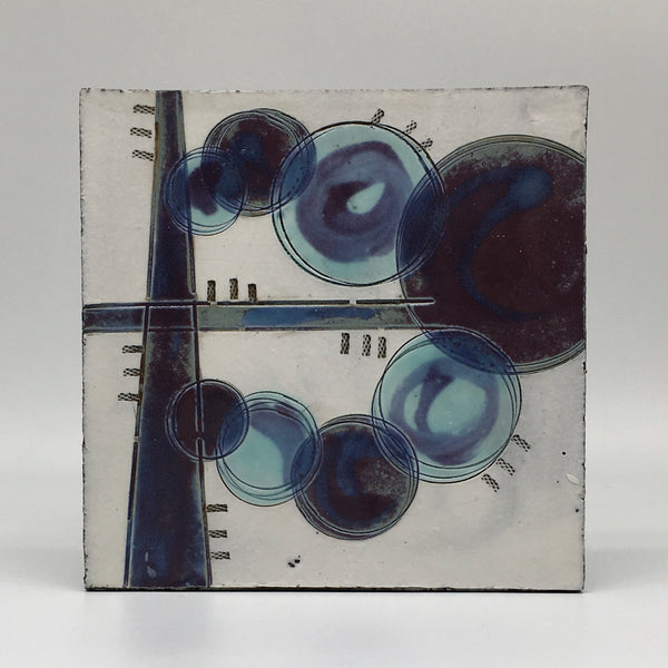 Small wall plaque - with deep purple circles and lines - Katy O'Neil ...